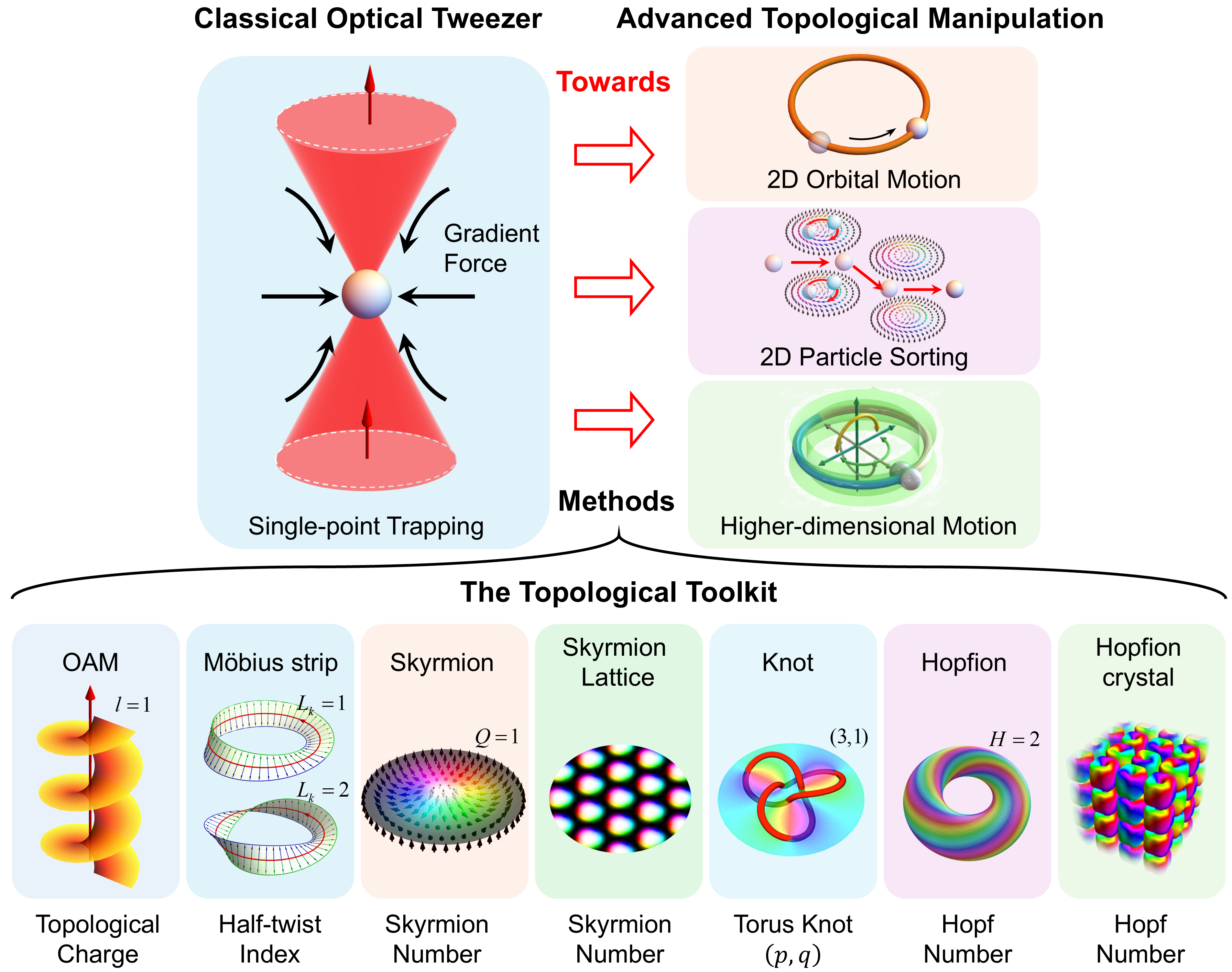 Topological light waves manipulating particles: A perspective